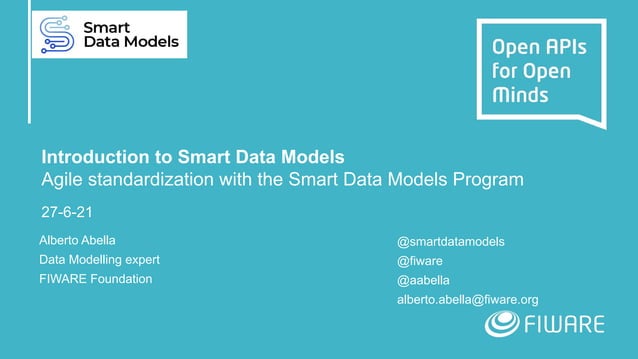 FIWARE Training: Introduction to Smart Data Models | PPT