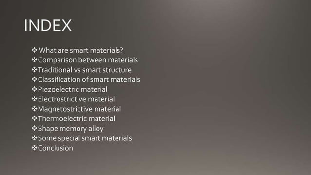 Introduction to smart materials | PPTX | Physics | Science