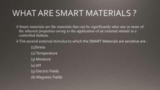Introduction to smart materials | PPTX | Physics | Science