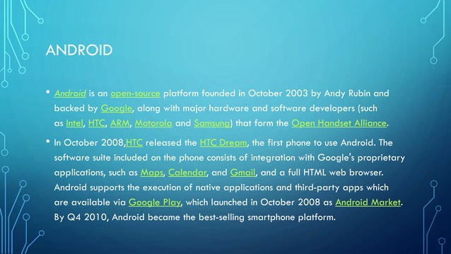 Introduction to smartphones | PPTX | Operating Systems | Computer ...