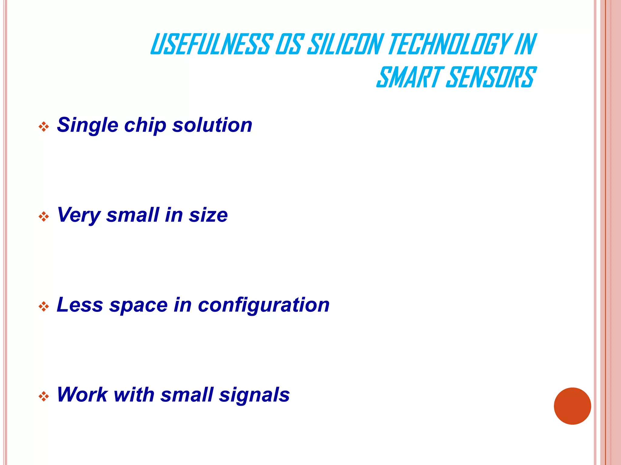 Introduction to smart sensors & its’ application | PPTX