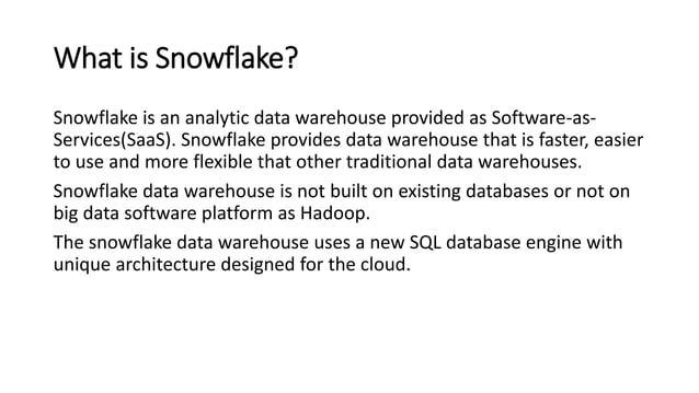Introduction to snowflake | PPTX