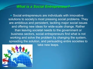 Introduction to social entrepreneurship | PPTX