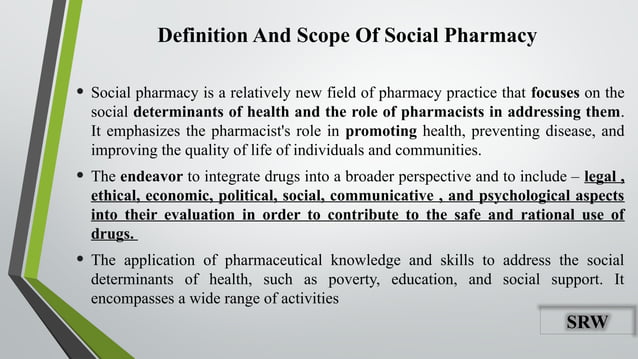 Introduction To Social Pharmacy -Role of Pharmacist In Public Health | PPTX