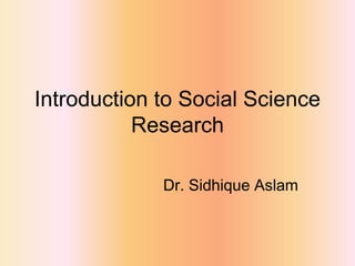 Introduction to social science research | PDF