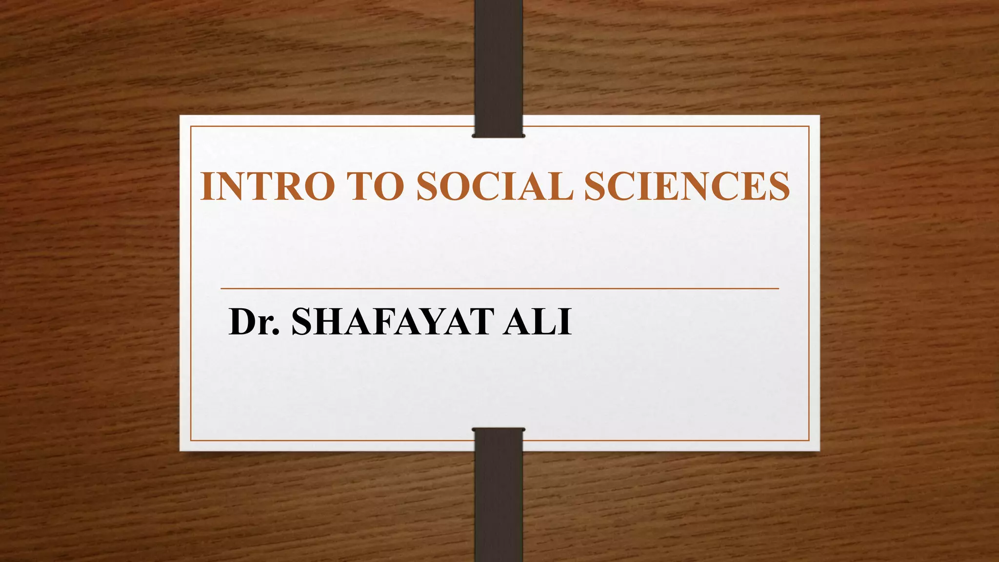Introduction to social sciences | PPT