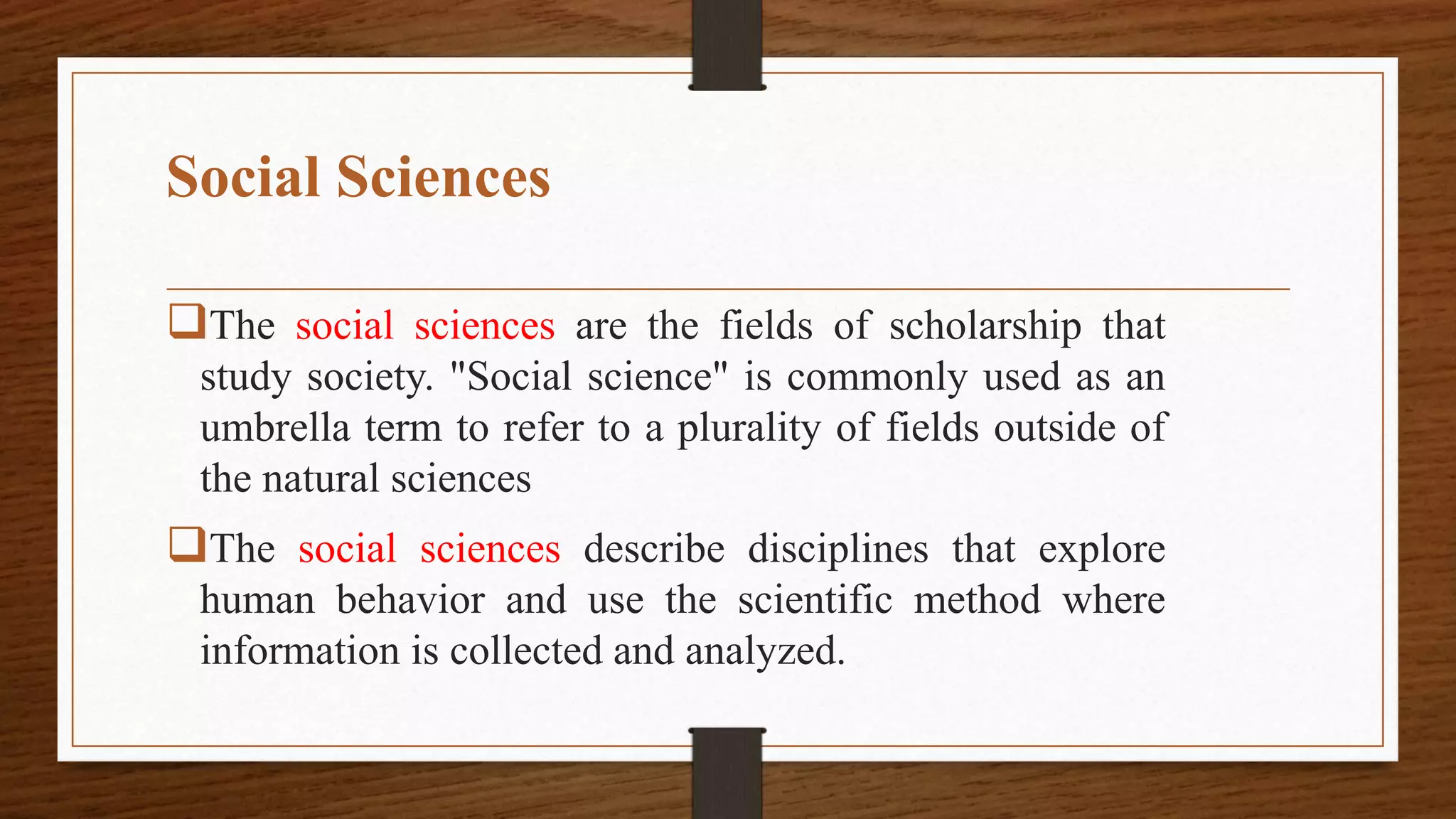 Introduction to social sciences | PPTX