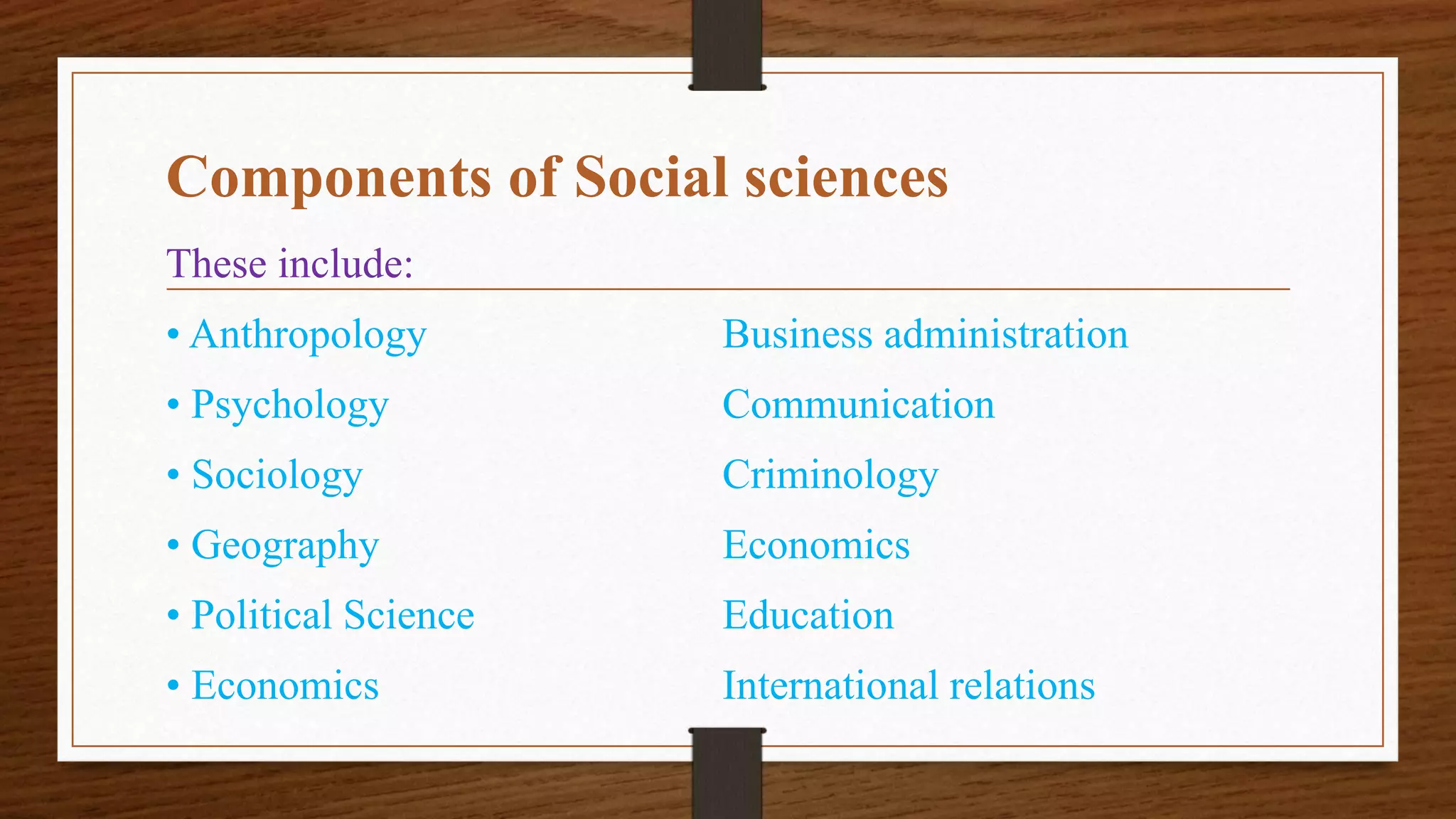 Introduction to social sciences | PPT