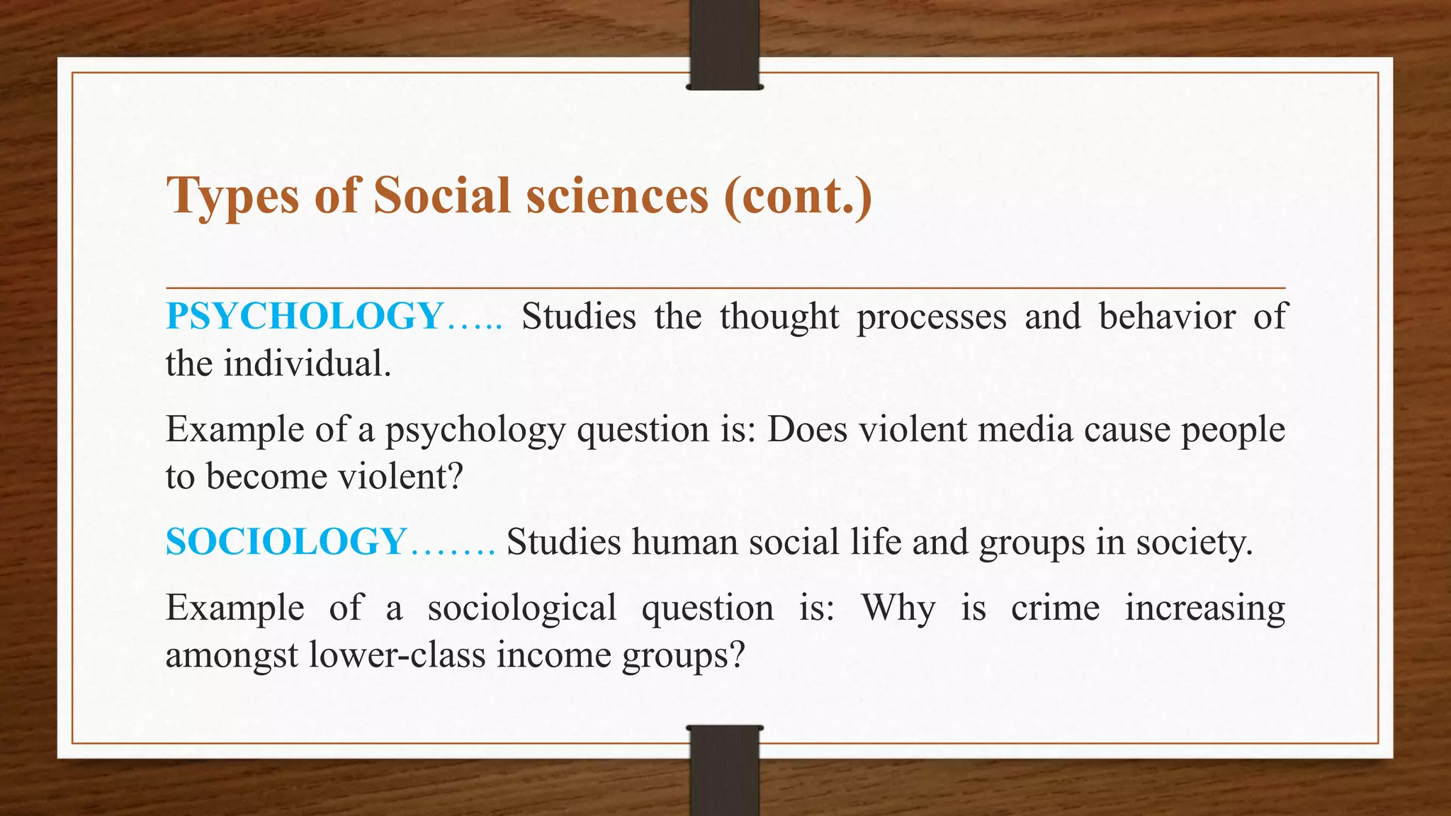 Introduction to social sciences | PPT