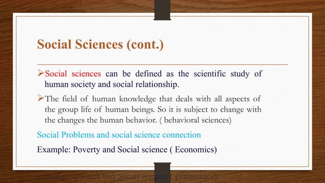 Introduction to social sciences | PPT