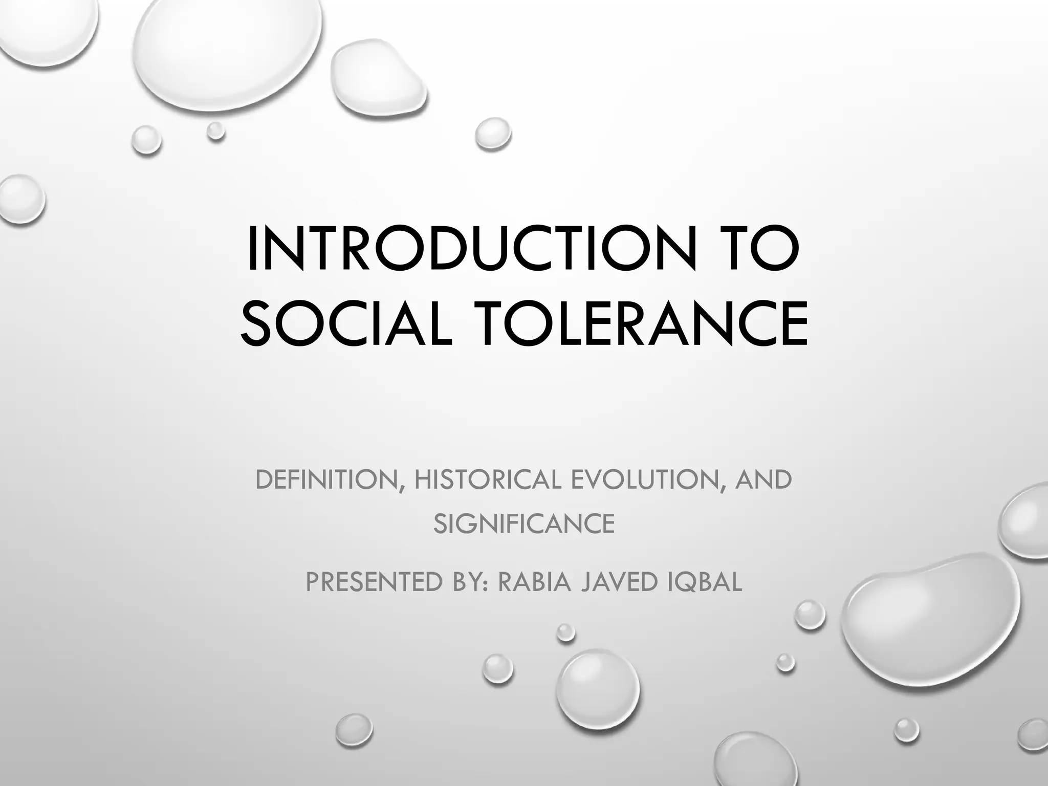Introduction_to_Social_Tolerance and its importance in our society. | PPTX