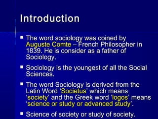 Introduction To Sociology