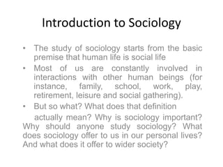 Introduction to sociology | PPTX