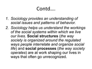 Introduction to sociology | PPTX
