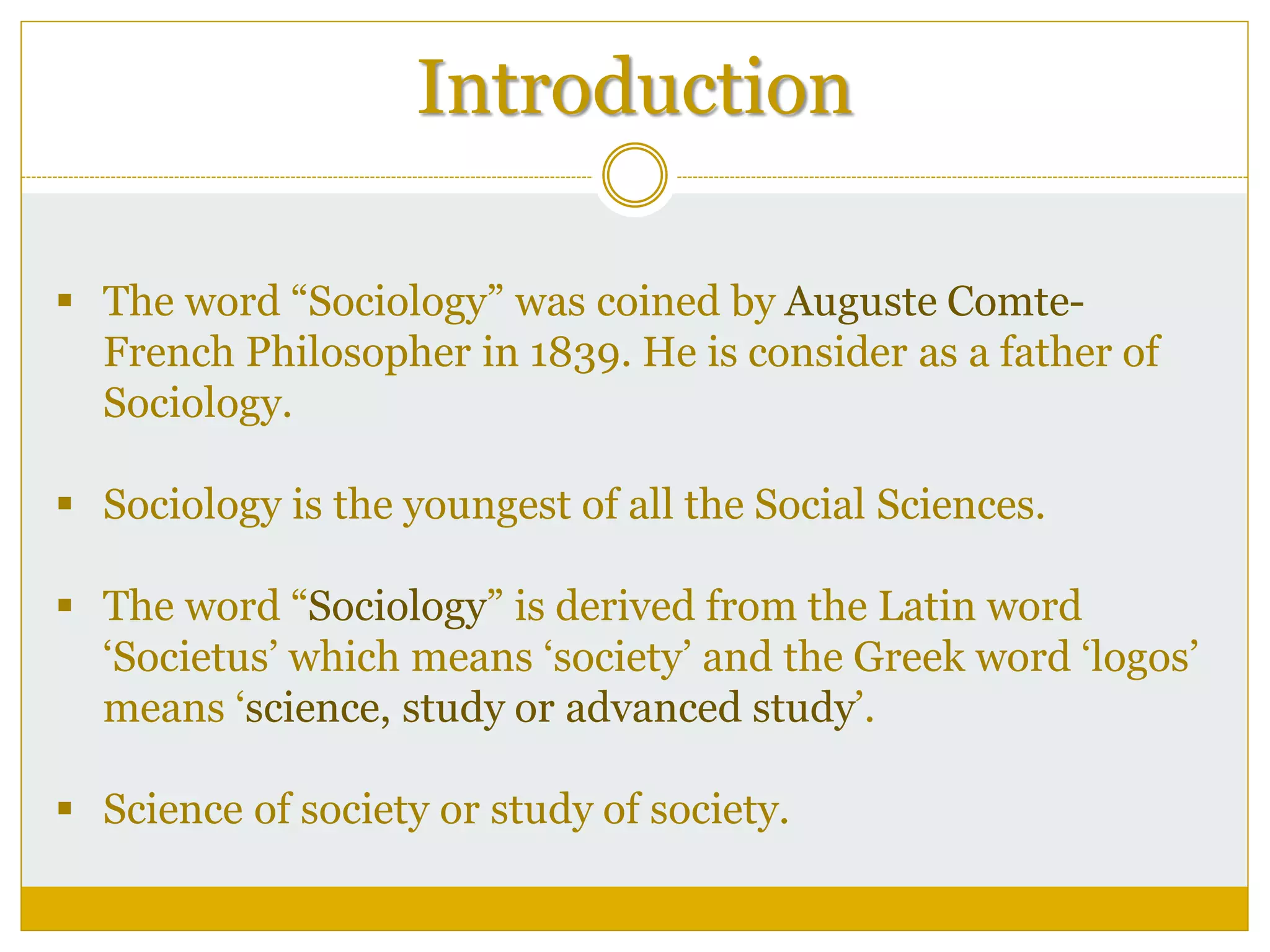 Introduction to sociology | PDF
