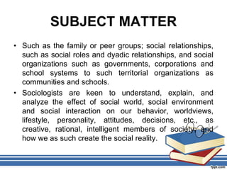 Introduction to sociology 1 | PPTX | Science