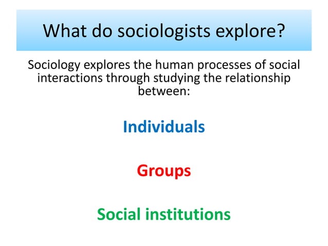 Lesson One - Introduction into sociology | PPTX | Education