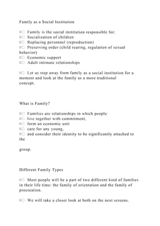 Introduction to Sociology Lesson 11 Family as a Social Ins.docx ...