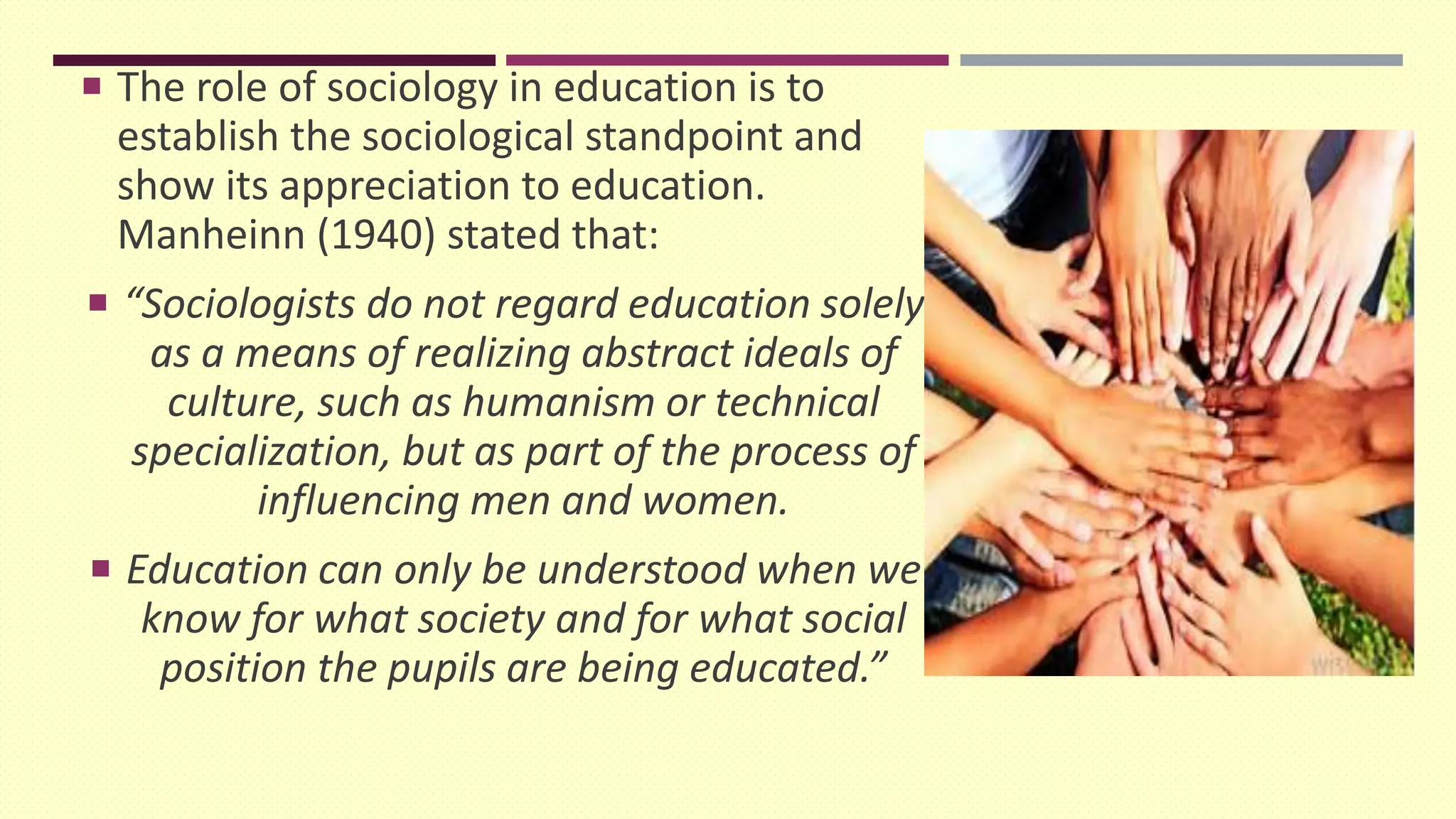 Introduction to sociology of education | PDF