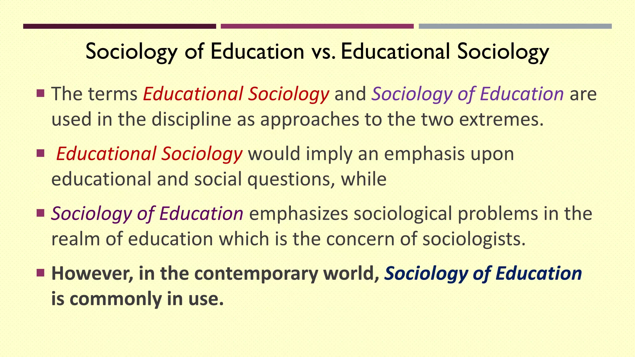 Introduction to sociology of education | PDF