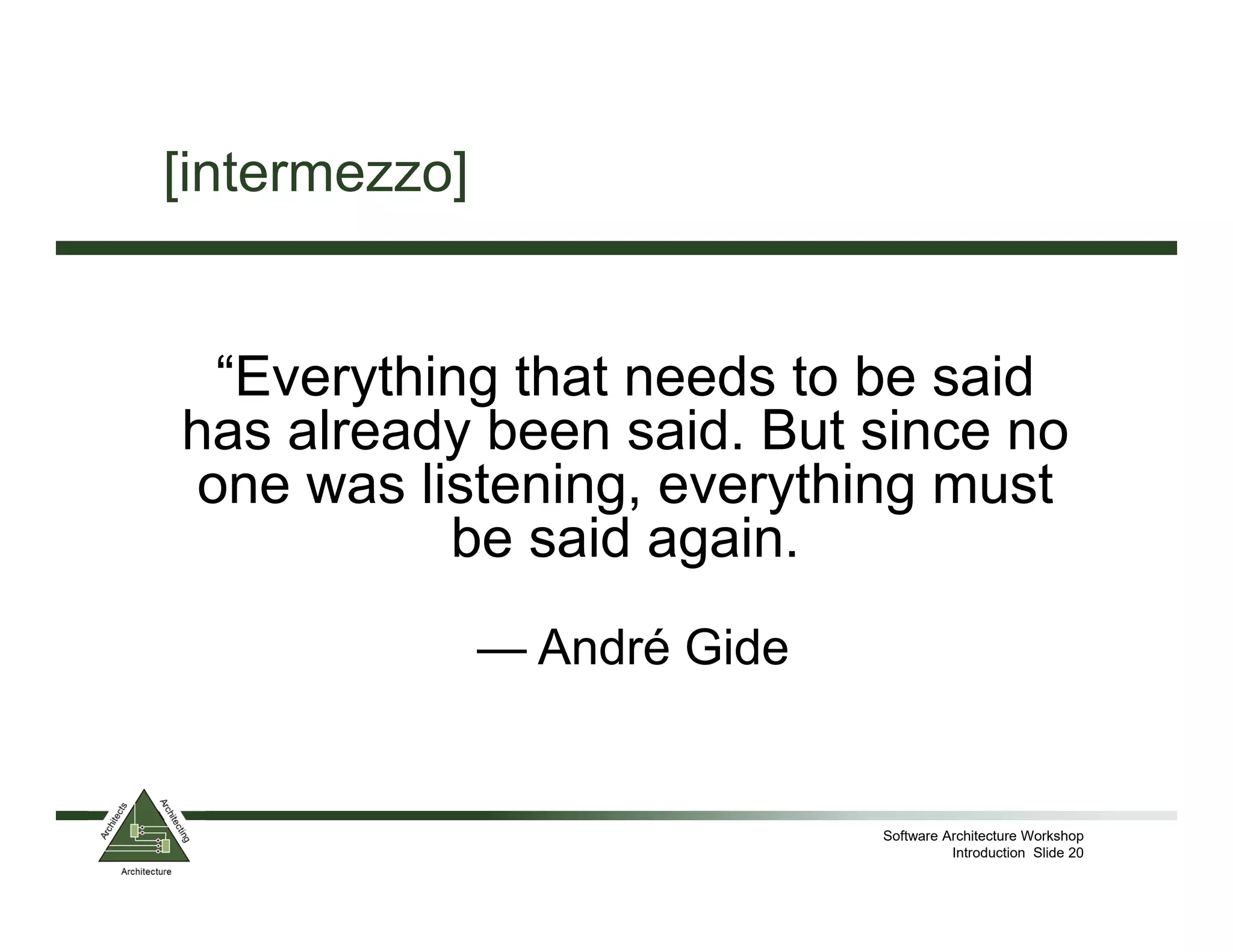 Introduction to Software Architecture | PDF | Computing | Technology ...