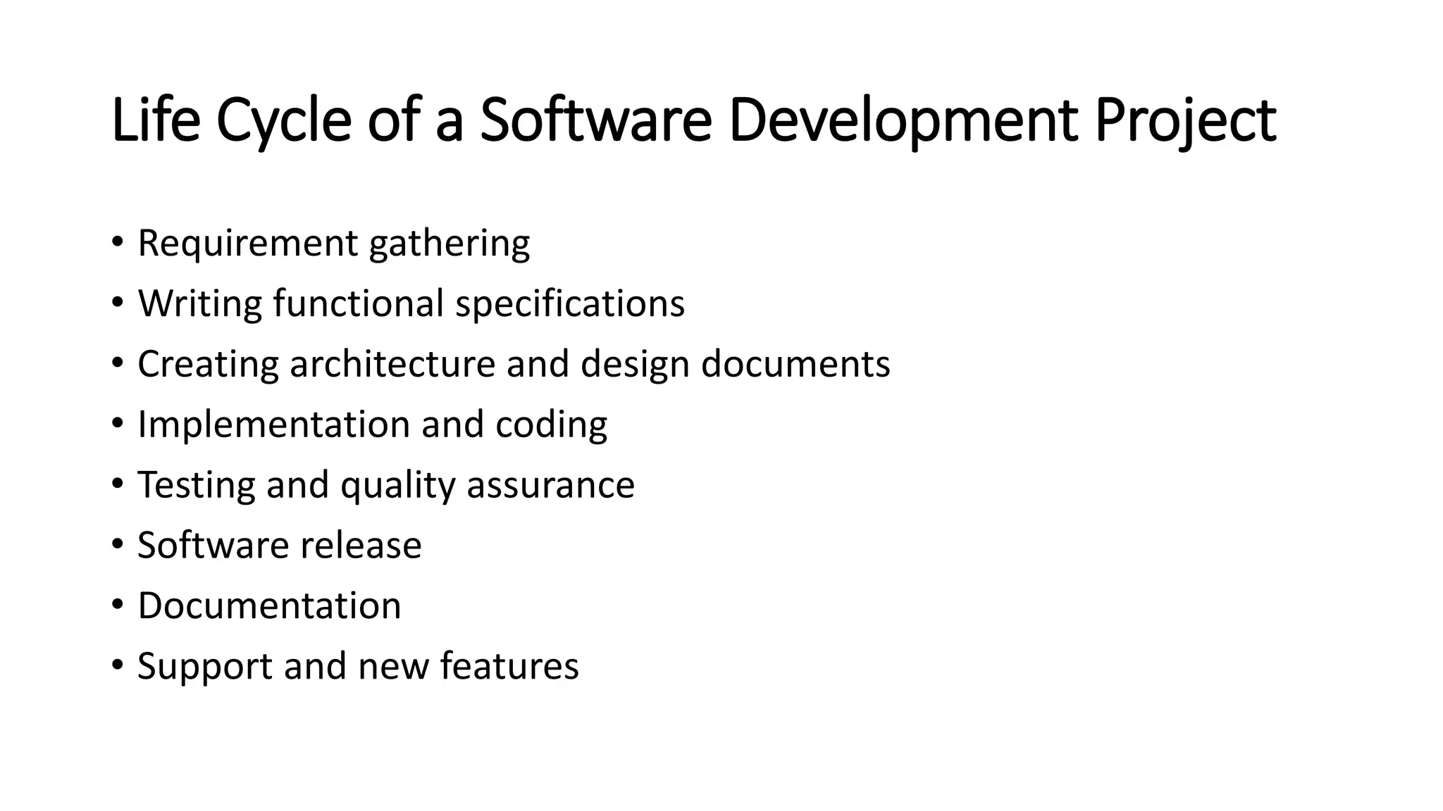 Introduction to Software Development Life Cycle.pptx | Operating Systems | Computer Software and ...