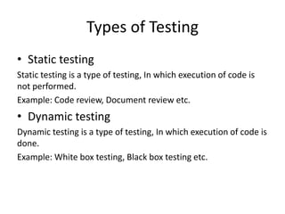 Introduction to software testing | PPT
