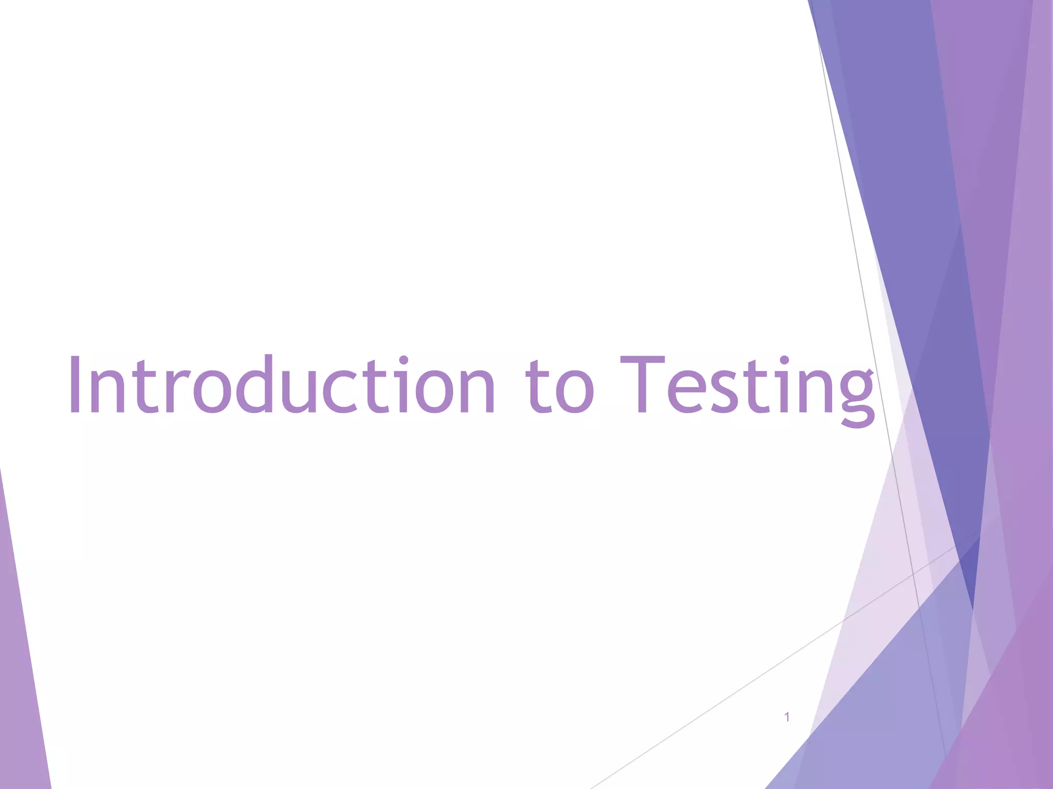 Introduction to software testing | PPT