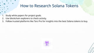 Introduction to Solana and the Best Tokens | PPTX