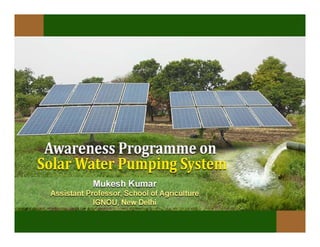 Introduction to solar water pumping | PDF