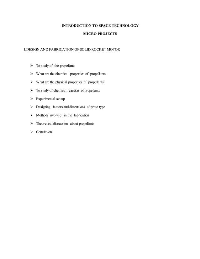 Introduction to space technology | DOCX