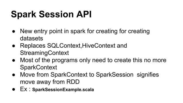 Introduction to spark 2.0 | PPT