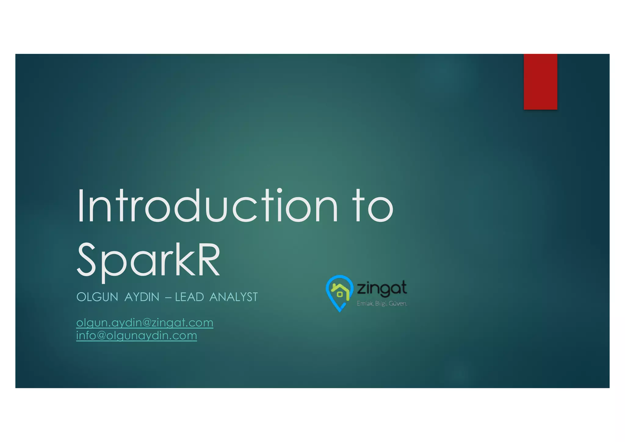 Introduction to SparkR | PPT