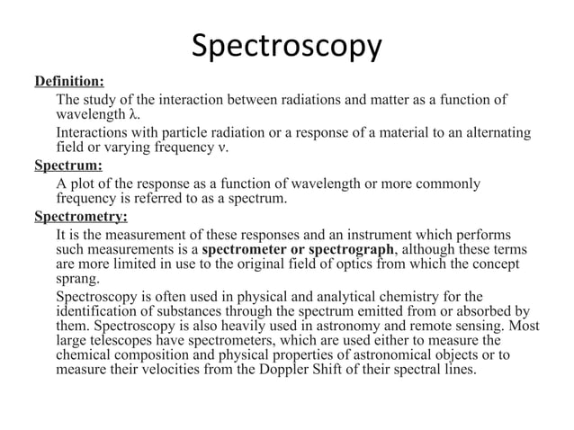Introduction To Spectroscopy | PPT