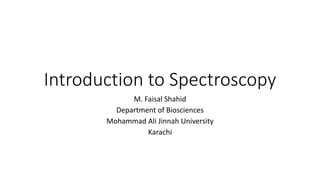 Introduction to spectroscopy | PPTX