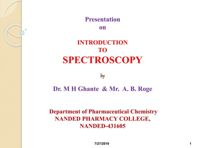 Introduction to spectroscopy | PPTX | Chemistry | Science