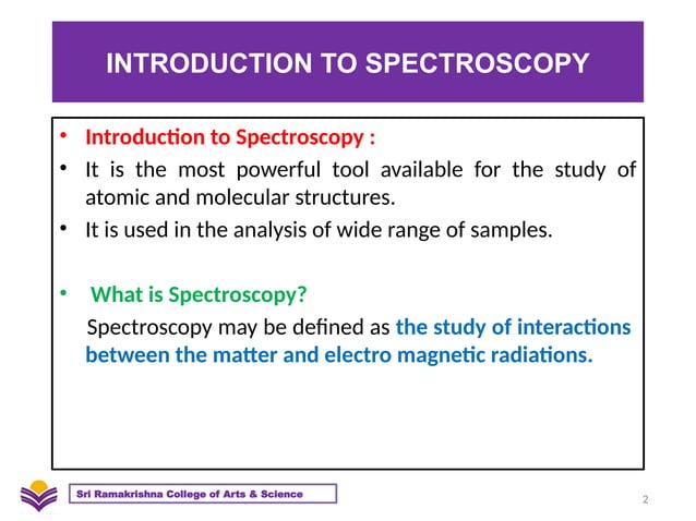 Introduction to Spectroscopy - Types.pptx