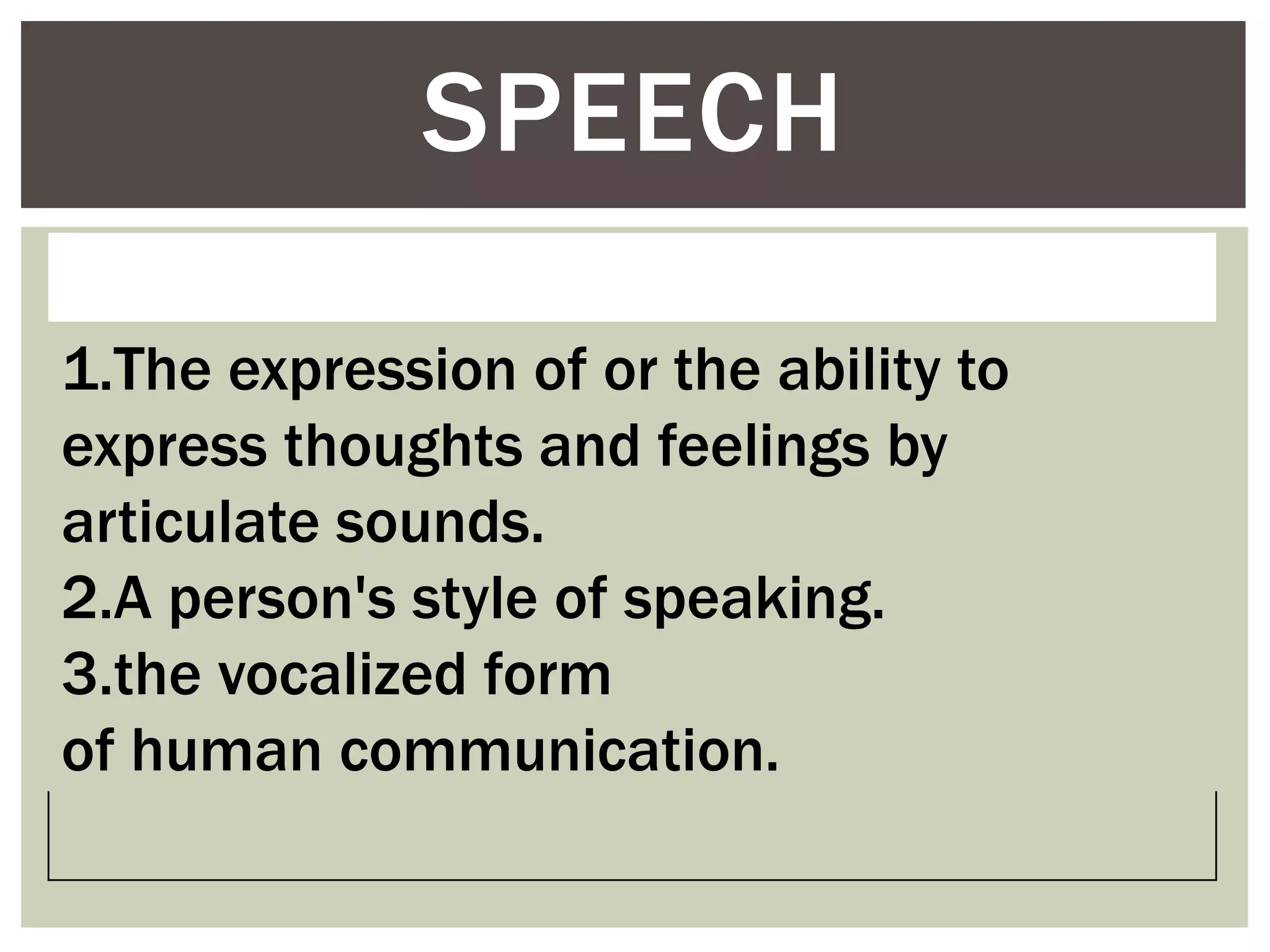 Introduction to speech | PPT