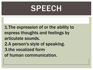Introduction to speech | PPTX