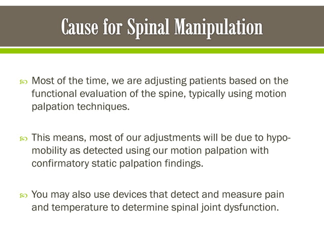 Introduction to high velocity spinal manipulation in the cervical ...