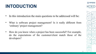 Introduction to software Project Management | PPTX