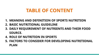 INTRODUCTION TO SPORTS NUTRITION.pptx PDF | PPTX