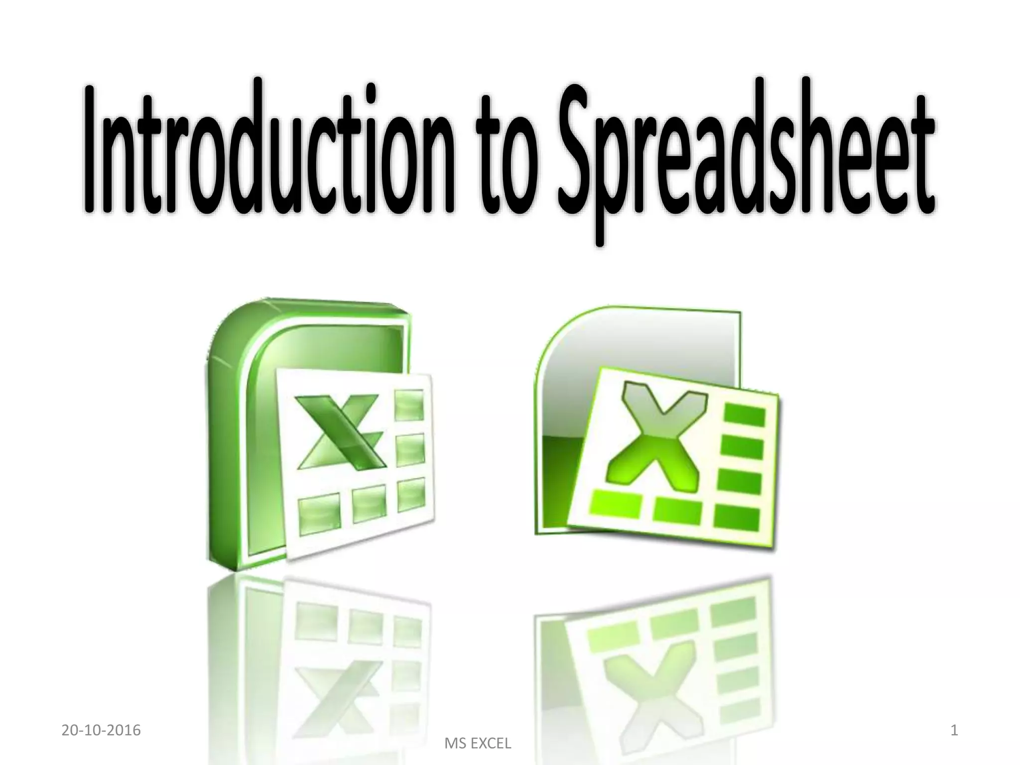 Introduction to spreadsheet | PPT