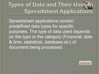 introductiontospreadsheetapplications-200127165949.pptx | Free Download