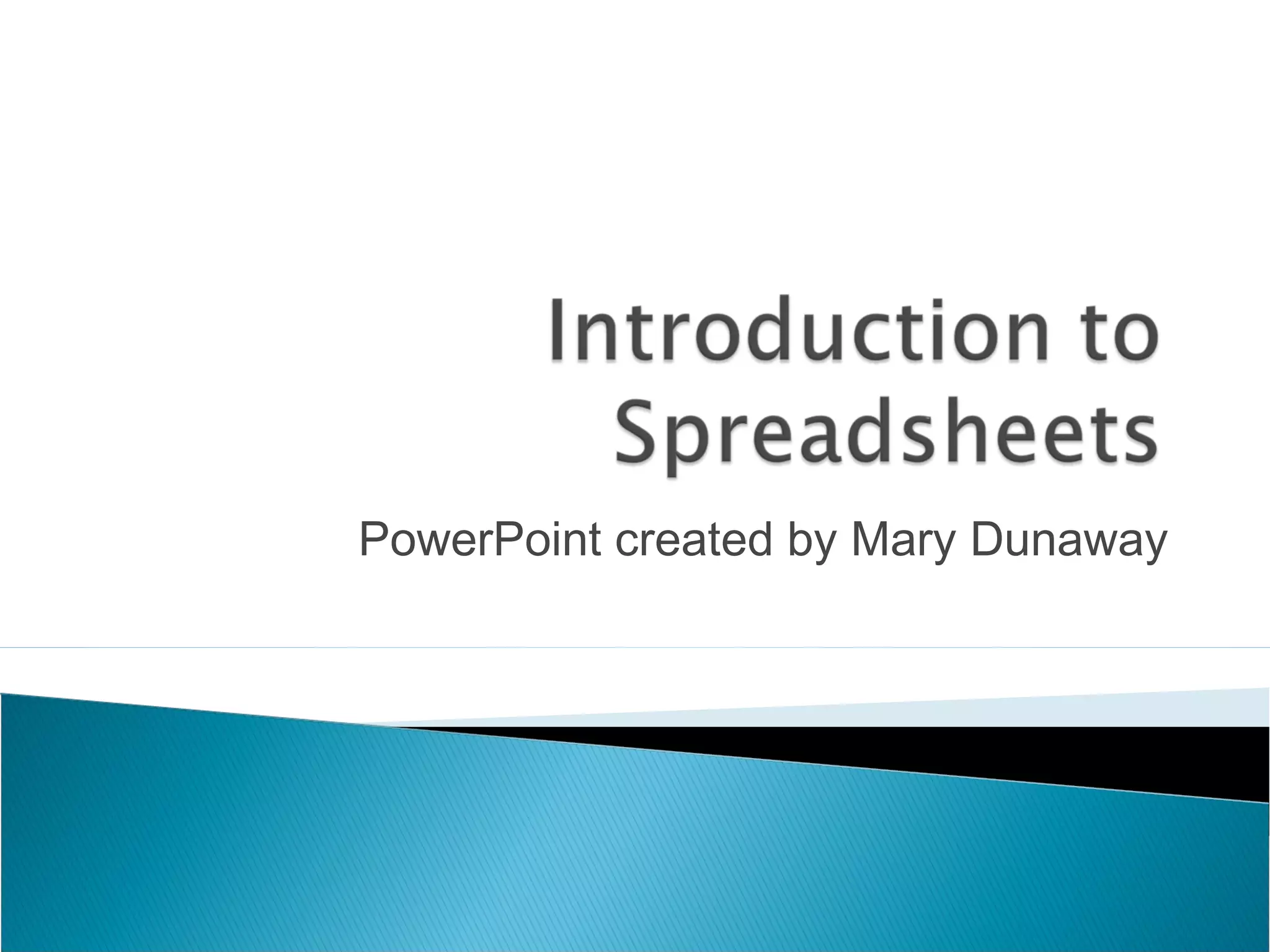 Introduction To Spreadsheets Ppt Computing Technology And Computing