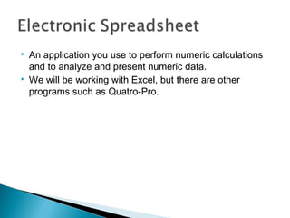 Introduction to spreadsheets | PPT