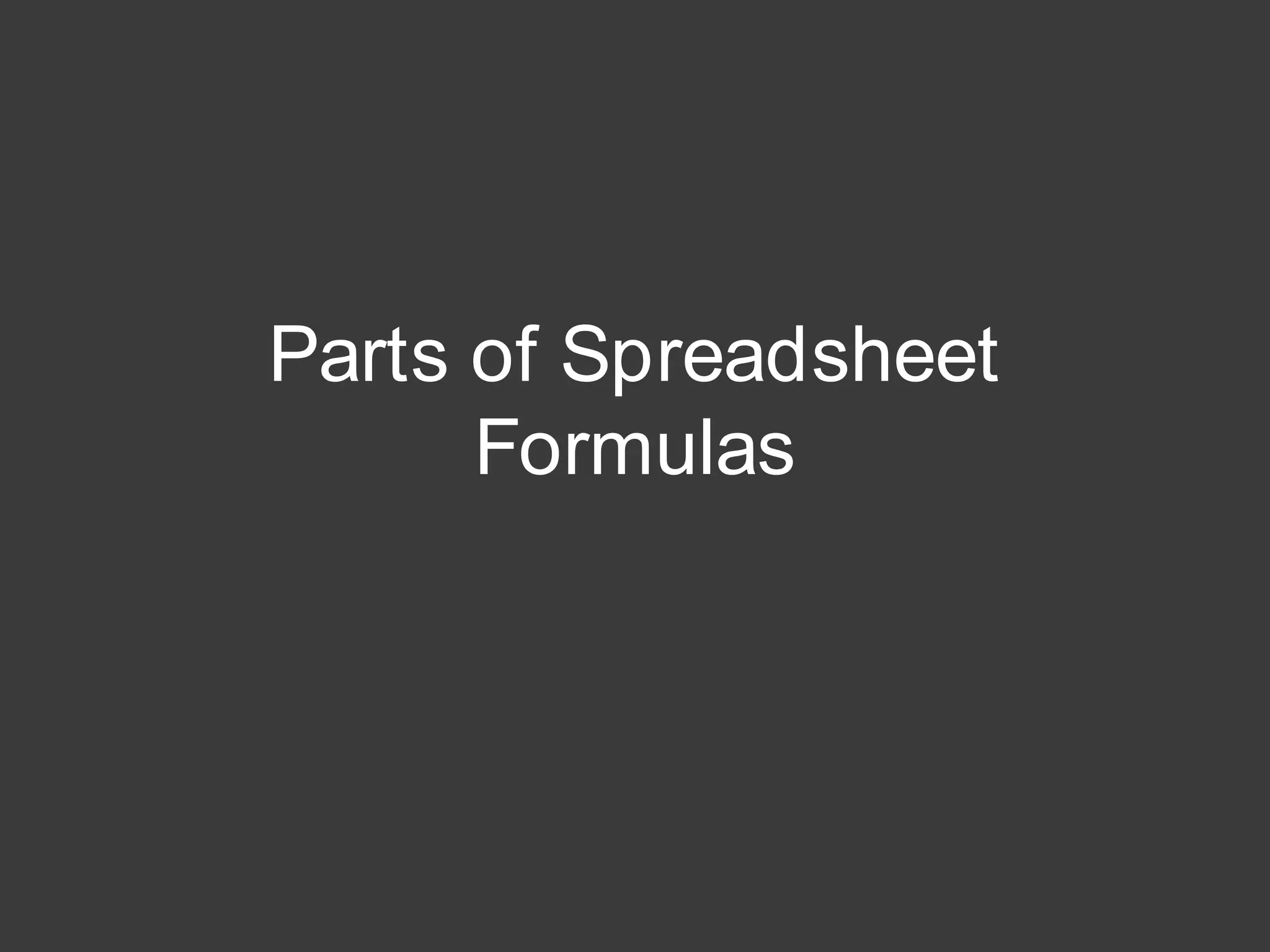 Introduction to spreadsheets | PDF