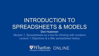 Introduction to Spreadsheets, Module 1 (1).pdf
