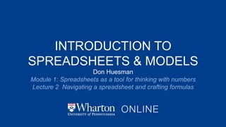 Introduction to Spreadsheets, Module 1 (1).pdf