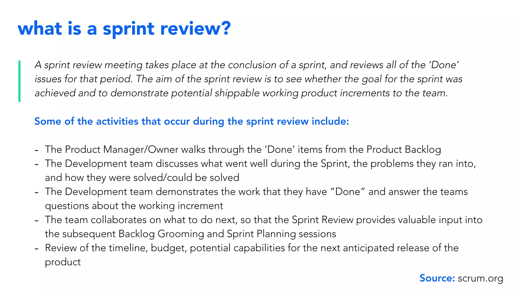 Getting Started - Introduction to Sprint Reviews | PPT